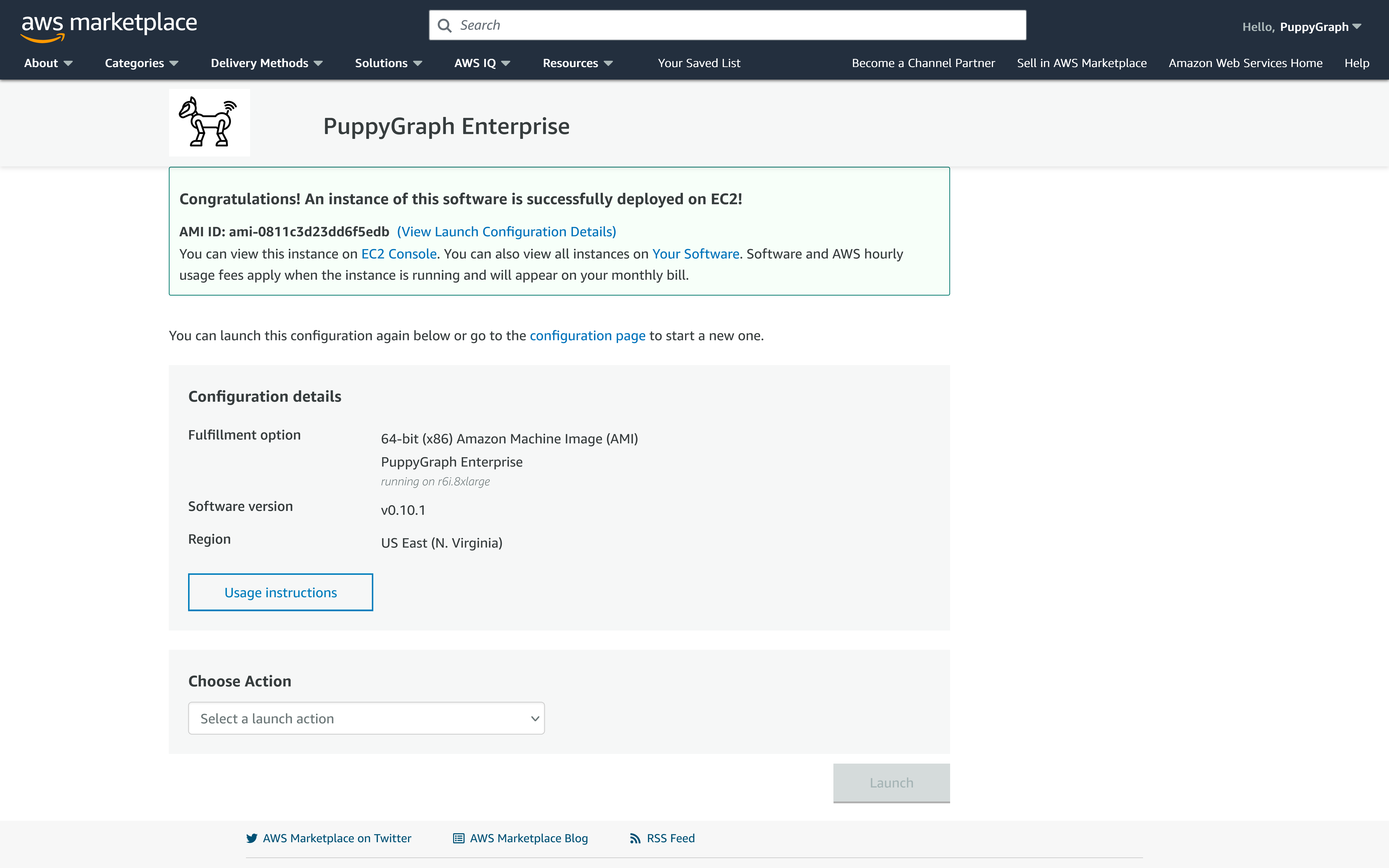 Launching PuppyGraph from AWS Marketplace - PuppyGraph Docs